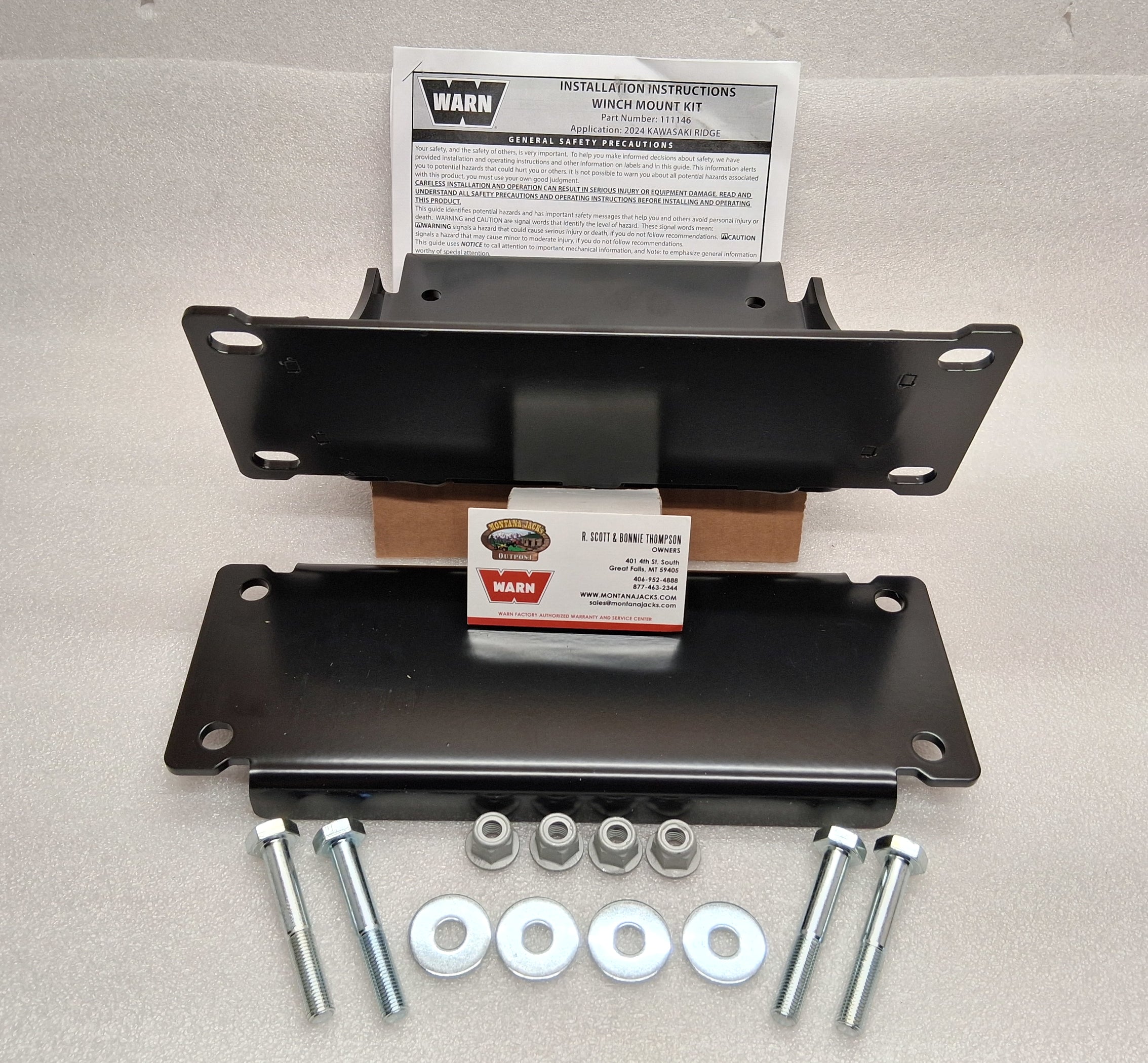 WARN 111146 UTV Winch Mount for 2024 Kawasaki Ridge — Montana Jacks Outpost