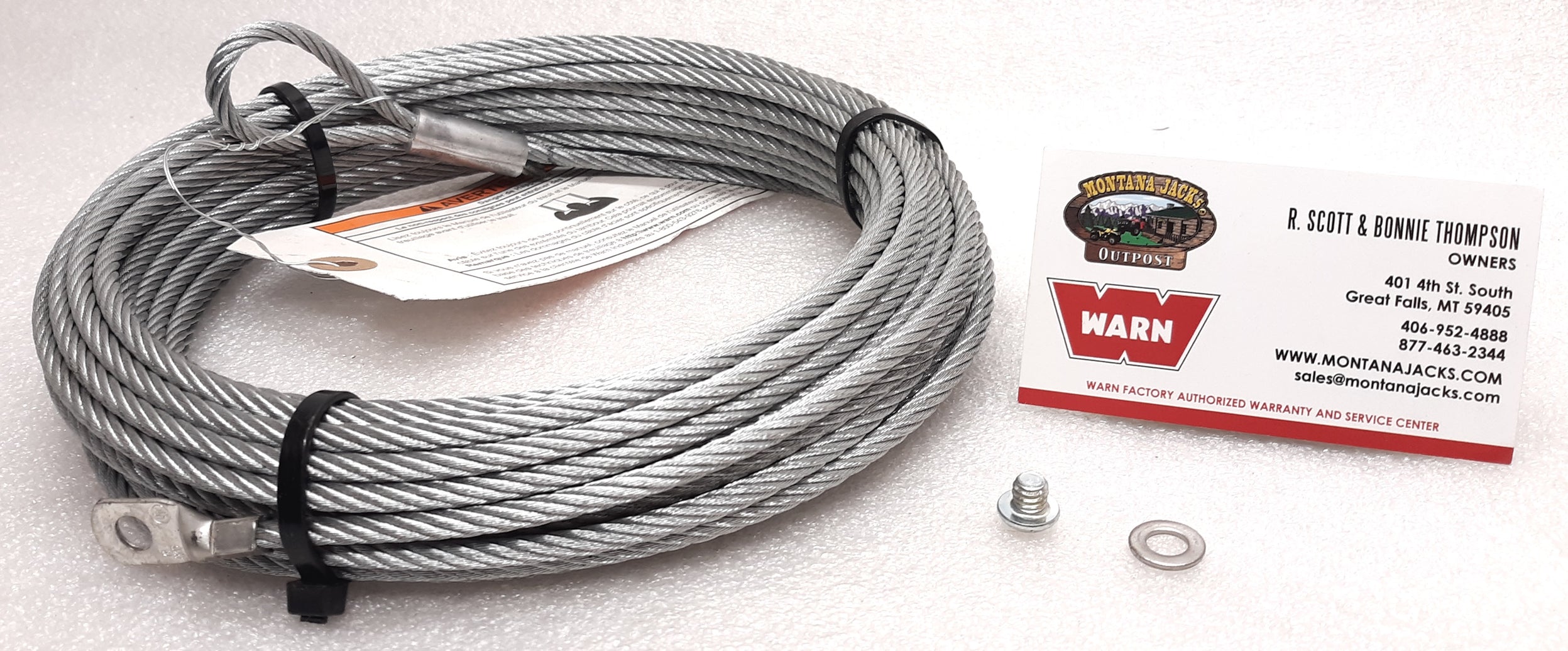 WARN 15236 ATV Winch Replacement Wire Rope for Steel Drums - 3/16 X 50 ...