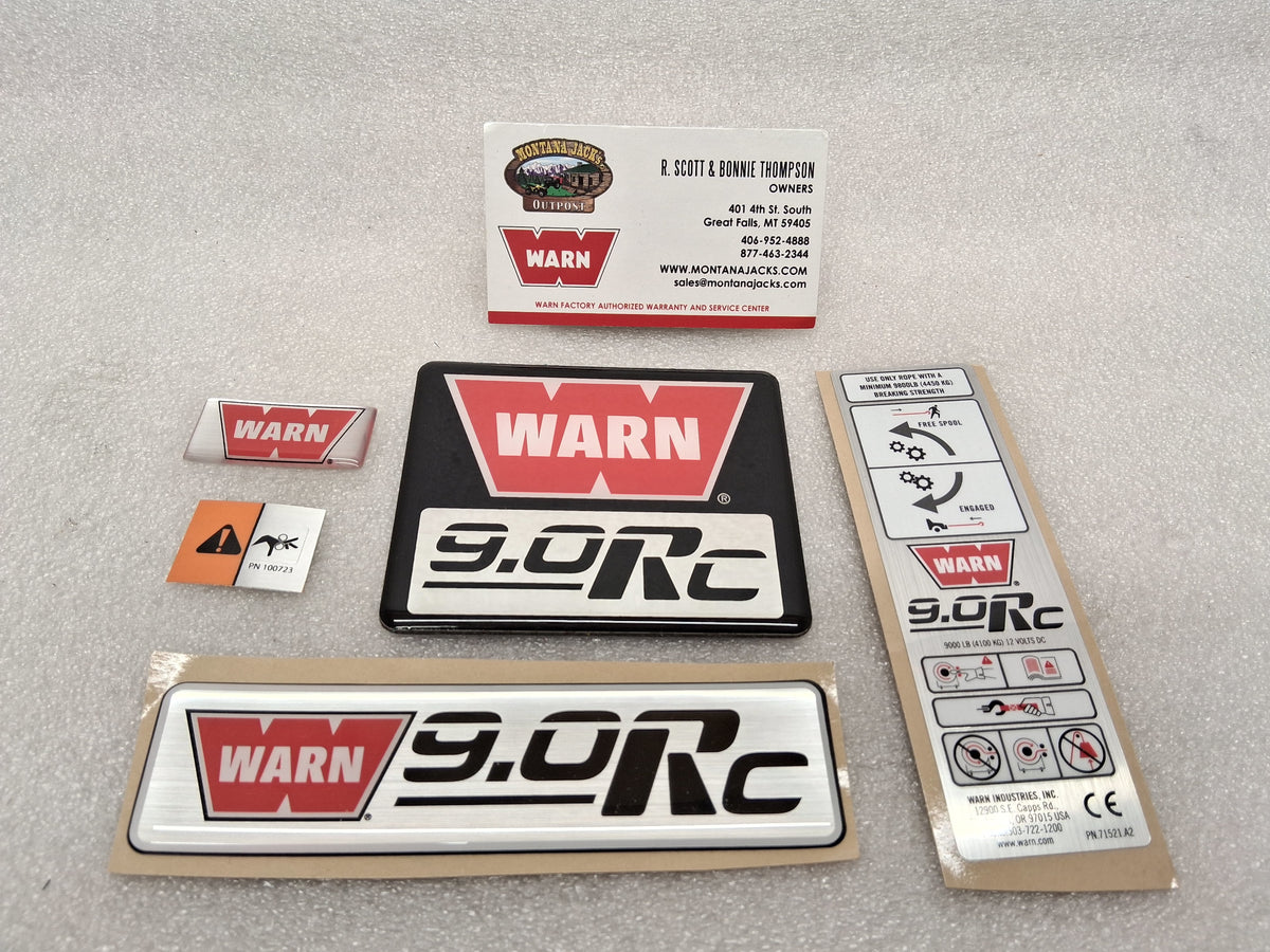 WARN 71526 Decal kit for 9.0Rc Winch, FREE SHIPPING! — Montana Jacks ...
