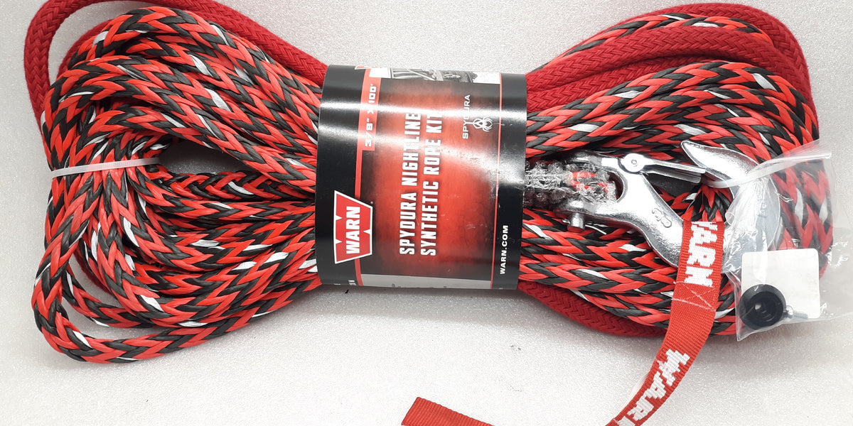 WARN 102558 Spydura Nightline Synthetic Winch Rope, 3/8" x 100 ...