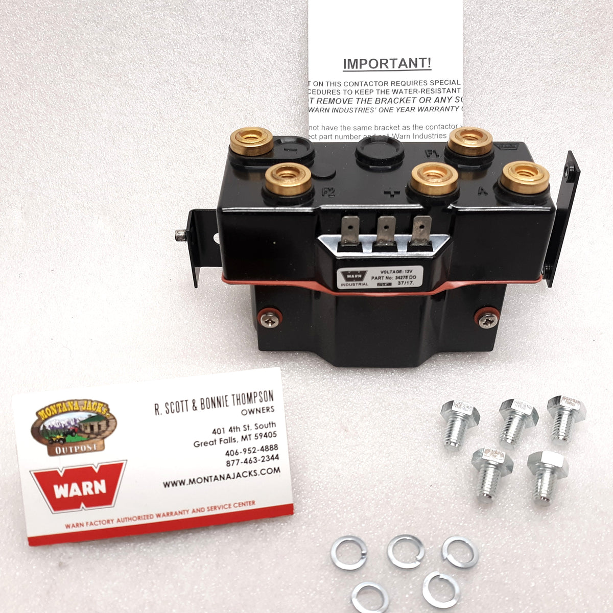 WARN 34975 Contactor for DC2000-MF, DC3000-LF, DC4000 Series Wound Mot ...