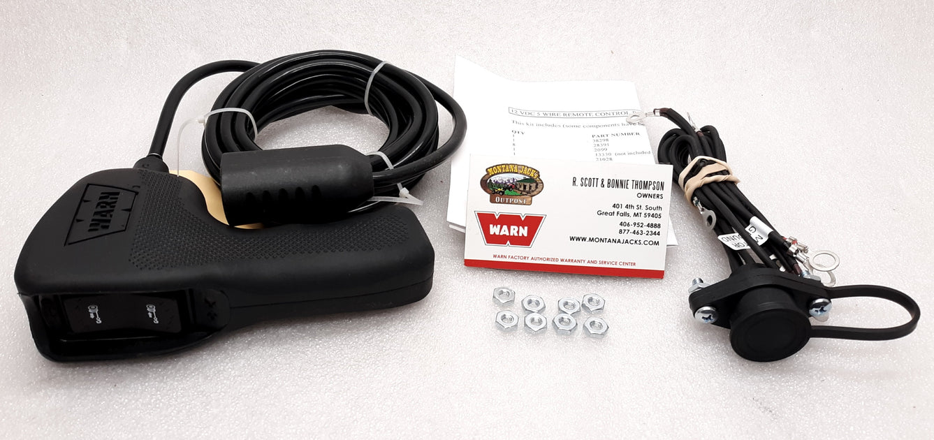 WARN 38625 Winch Remote Control and Wiring Socket/harness Kit, 5 wire ...