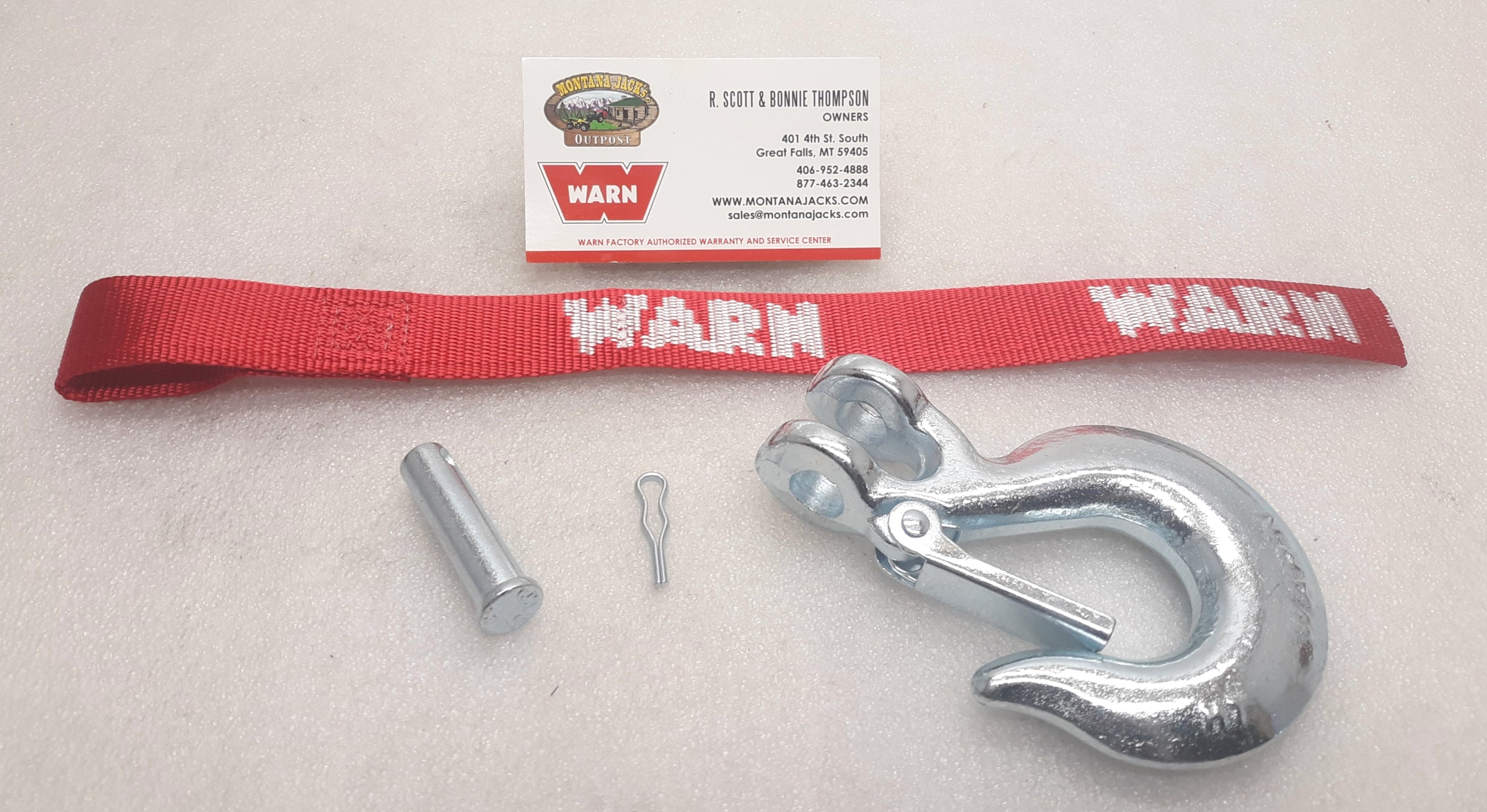 WARN 39557 5/16 Inch Winch Hook with Spring Gate & Safety Strap ...