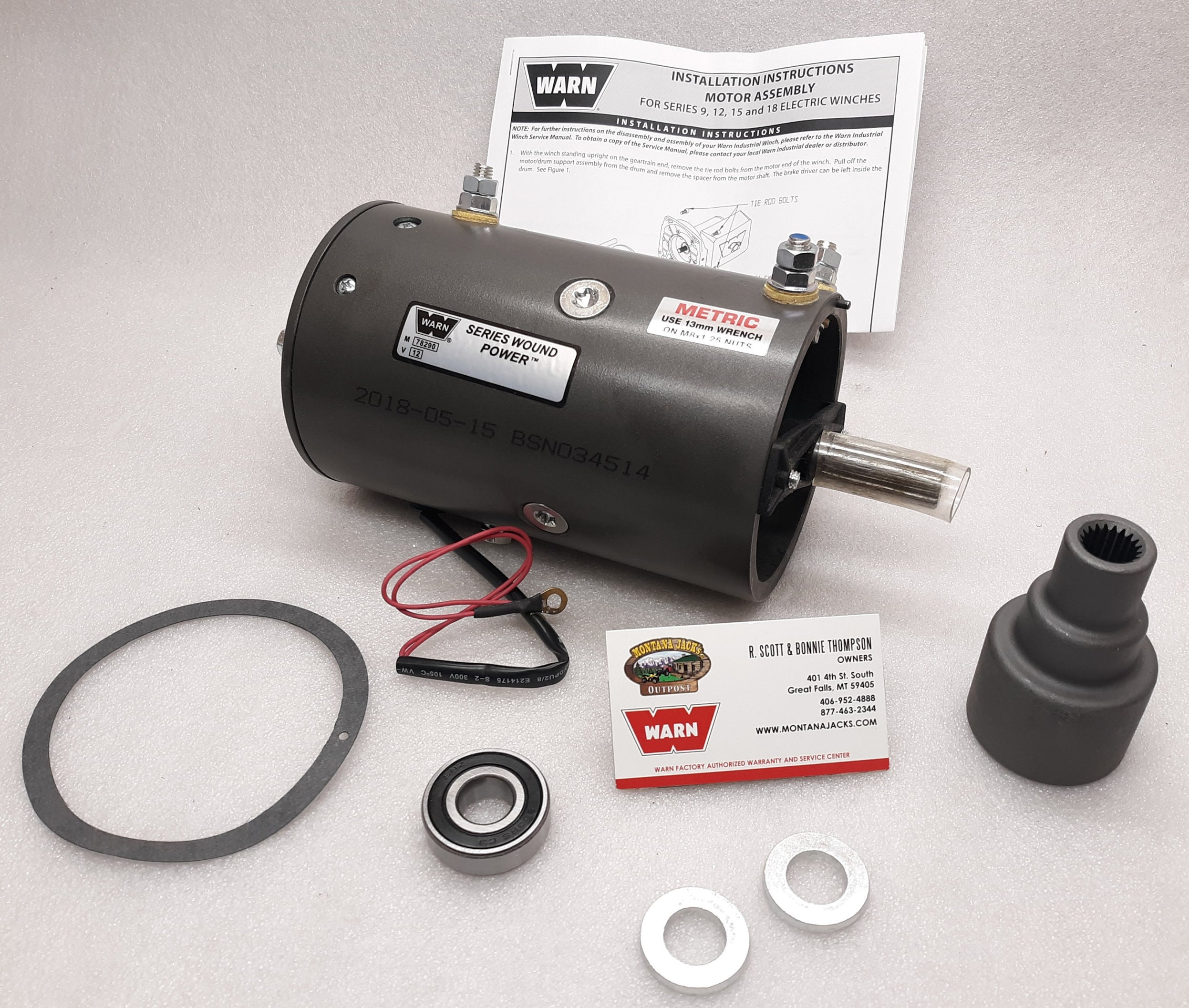 WARN 70865 Winch Motor Kit, Series 15 Industrial Winch, FREE SHIPPING ...