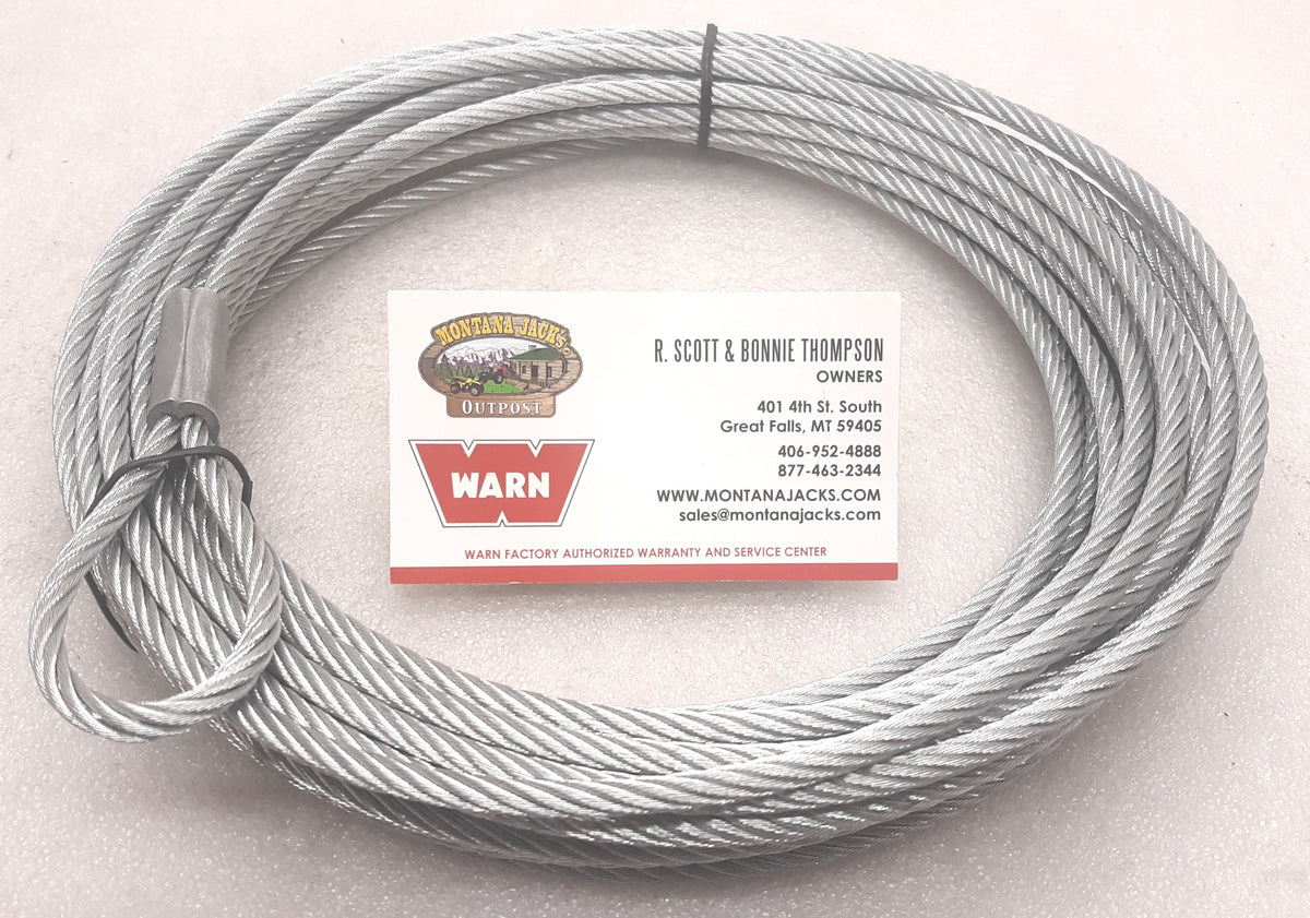 WARN 82654 Winch cable, 3/16" x 43', for 1000AC, 1500AC — Montana Jacks ...