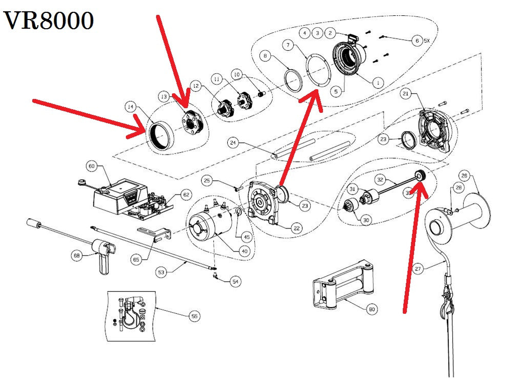 WARN VR8000 Truck Winch Parts — Montana Jacks Outpost